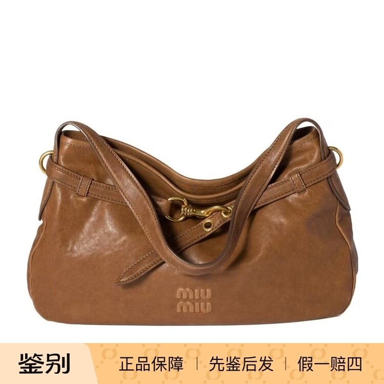 miu miu谬谬 26春夏棕色女士女士Aventure单肩包代购5BC1812BBLVO