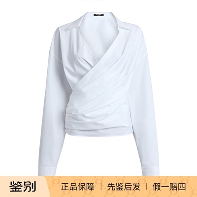 巴尔曼26春夏白色女士长袖衬衫