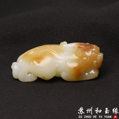 时尚惜玉貔貅手把件和田玉