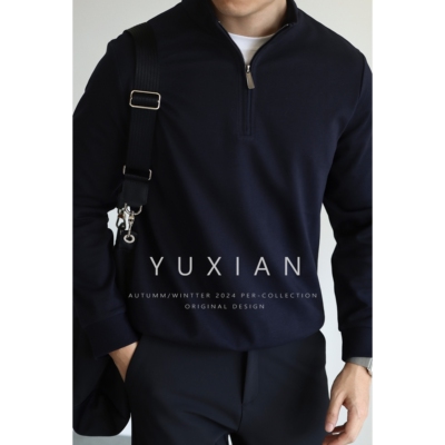 YUXIAN7A抗菌休闲立领套头卫衣