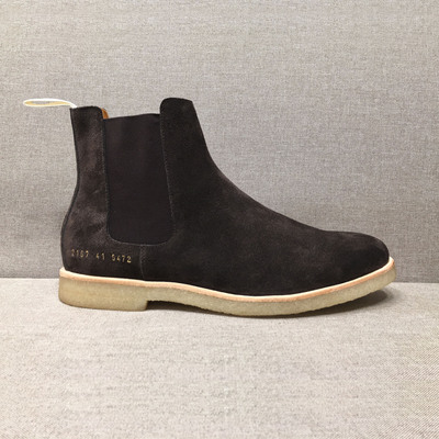 Comm5472 Chelsea深咖啡切尔西靴纯手工固特异靴反绒牛皮复古靴