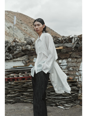 凌鸦ILNya-花嫁结构天丝麻衬衫