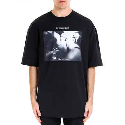 ih nom uh nit街头风短袖T恤男女宽松落肩纯棉黑色上衣