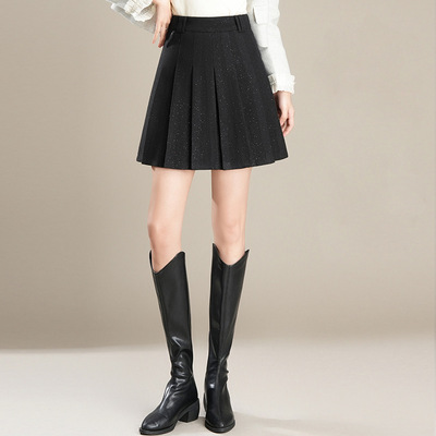 半身裙女高腰a字裙小个子A字伞裙