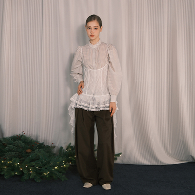 法式慵懒感气质休闲蕾丝水母背心