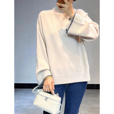 现货BC同源[秋冬新品]女士高领bc山羊绒长袖针织衫