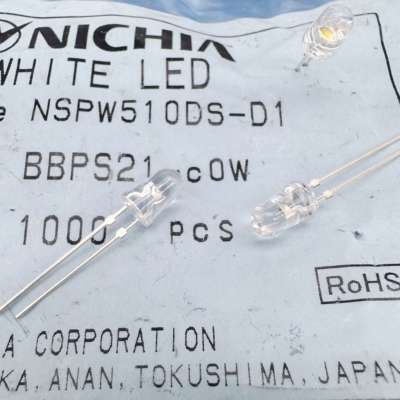 NSPW510DS-D1 F5高亮白光LED直插5MM发光二极管c0W档白发白光