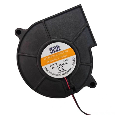 HSC BCY7530BL DC 12V 0.12A 75x30mm 7.5cm鼓风机散热风扇