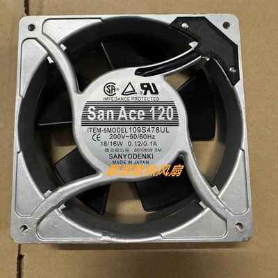 原装三洋SanAce120 109S008/478/025/078/109S072UL 230V散热风扇