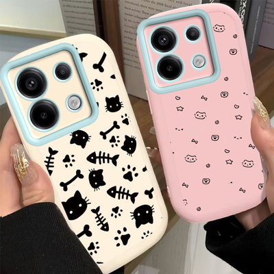 适用OPPOReno13手机壳Reno13Pro5G套OPPO新款OPPORone135G硅胶OPP0PP0PPO全包防摔Reon/Rone男女情侣小猫鱼骨