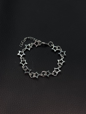 星星链条y2k辣妹不锈钢镂空五角星时髦叠戴手链ins小众P12451