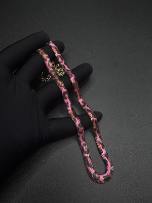New Vintage古著Pink leopard print项链P112151