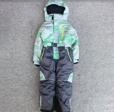 外贸儿童连体滑雪服防风水加棉厚