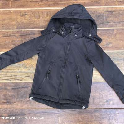 儿童冲锋衣加绒秋冬款男童春装一体绒连帽外套2025新款中大童春秋