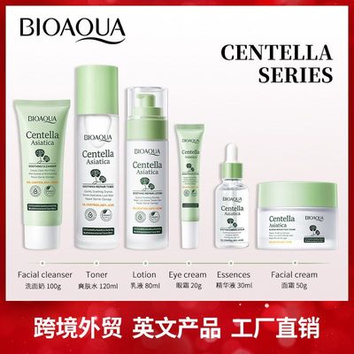 跨境skincare set积雪草护肤品套装清洁滋润保湿六件套补水控油