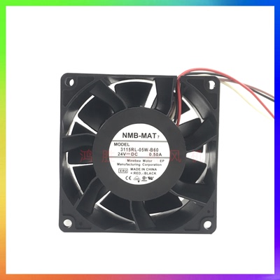 原装NMB风机 3115RL-05W-B60 8038 24V 0.50A 变频器散热风扇 8CM