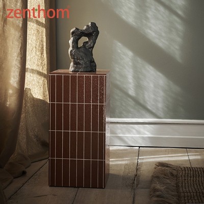 zenthom/Ferm LIVING Pillar Pedestal 棕色瓷砖立柱边几