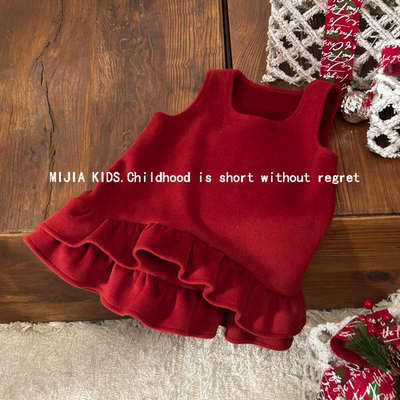 女童毛呢连衣裙秋冬款小女孩