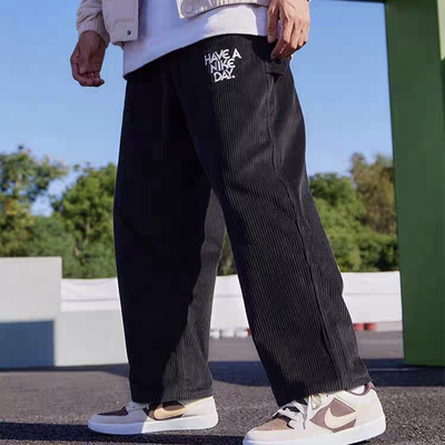 耐克/NIKE男子运动宽松休闲刺绣灯芯绒直筒长裤HF0354-010