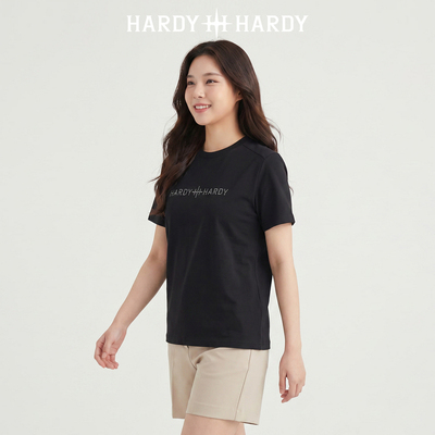 HARDY HARDY潮牌烫钻短袖T恤女显白烫钻字母上衣夏季薄款透气半袖