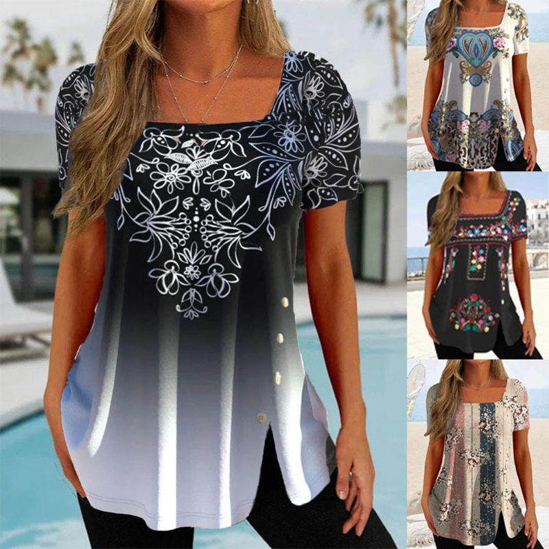 2024Plus size Summer Fashion women T-shirt loose ladies tops