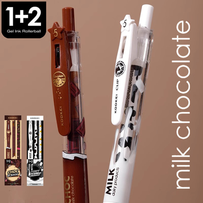 牛奶巧克力1笔+2芯套装中性笔