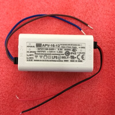 台湾明纬 MEAN WELL防水电源APV-16-12  16W 12V1.2A