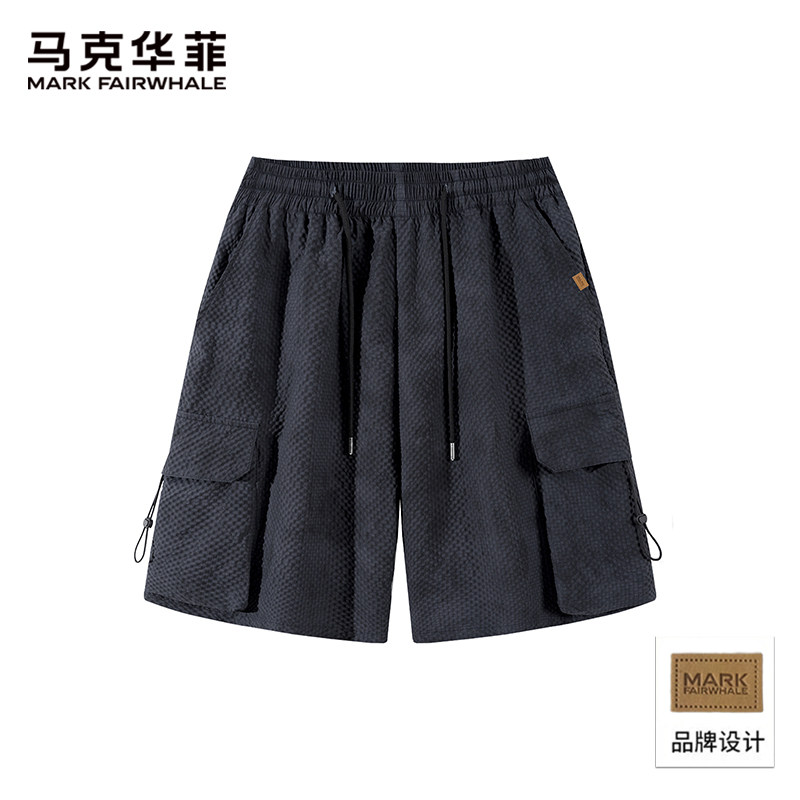 马克华菲夏季凉感工装短裤青年百搭休闲裤子宽松帅气时尚五分裤潮