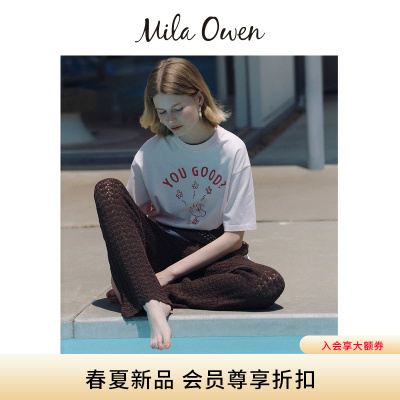 Mila Owen26春夏新品史努比联名印花纯棉短袖T恤09WCT262023
