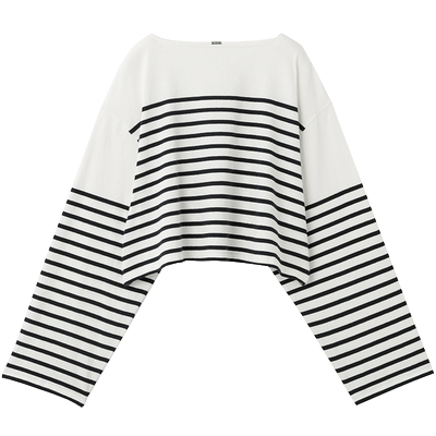 Mila Owen 春夏休闲简约通勤宽松条纹长袖T恤09WCT241028