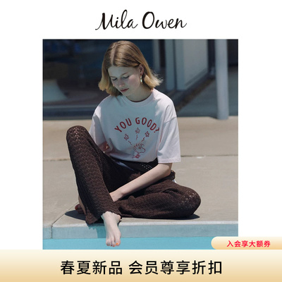 Mila Owen26春夏新品史努比联名印花纯棉短袖T恤09WCT262023