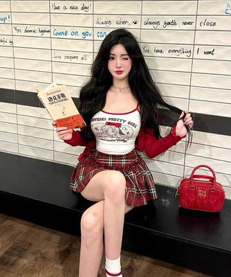 动漫印花背心吊带背心辣妹