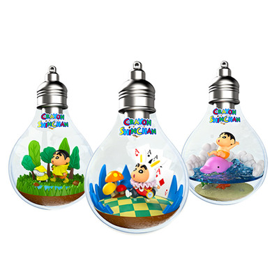 蜡笔小新奇幻冒险记盲盒灯泡发光手办公仔潮玩微缩场景摆件礼物女