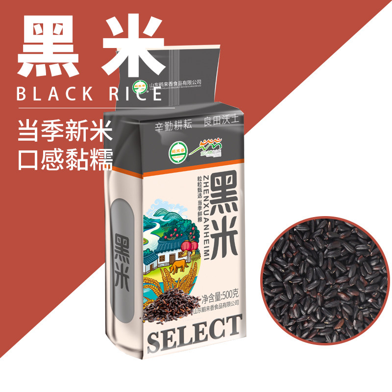 东北新米五谷杂粮黑米新鲜五常黑米营养早餐粗粮原材料500g