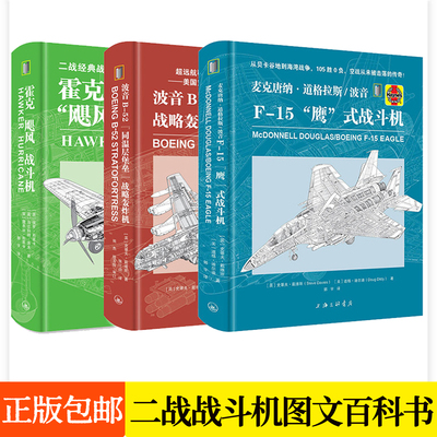 二战经典战斗机科普全3册霍克飓风战斗机+麦克唐纳道格拉斯波音F-15鹰式战斗机+波音B-52战略轰炸机 军迷读物飞机战斗机百科书籍