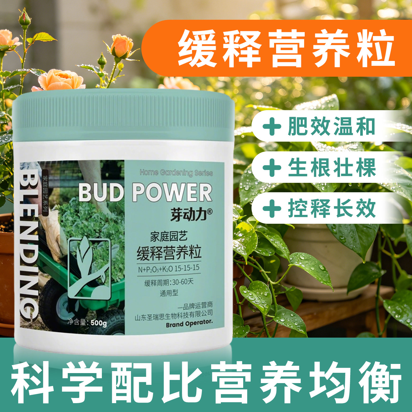 芽动力花卉缓释肥花肥料家用盆栽植物掺混通用复合肥氮磷钾肥颗粒