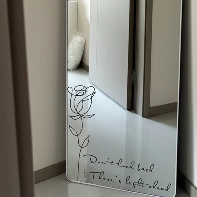 Don't look back 抽象手绘线条玫瑰花创意英文励志装饰墙贴