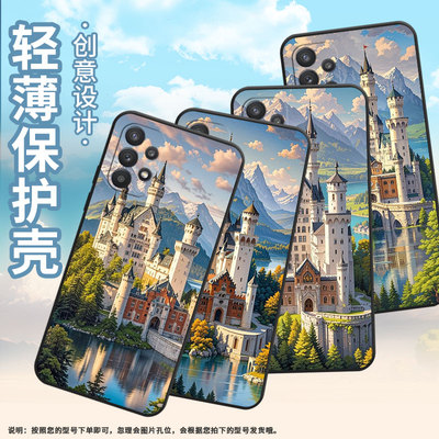 适用三星A22手机壳A20s高级SM-A226B细外壳samsungA23硅胶A31商务GalaxyA32个性SM-A356E保护套湖泊的城堡
