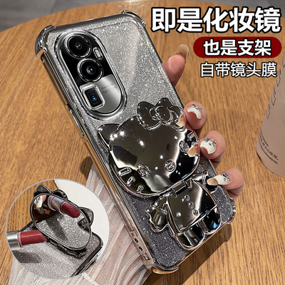 opporeno10硅胶kt猫化妆镜手机壳