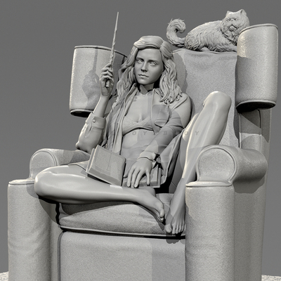 全高 45mm 65mm 85mm 哈利小女孩魔法师 树脂兵人 白模TD-7742/3D