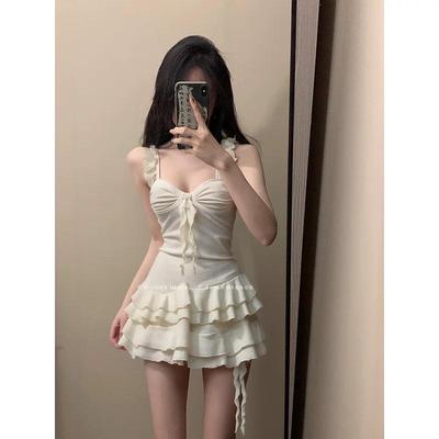 新款连体裙式泳衣女保守显瘦