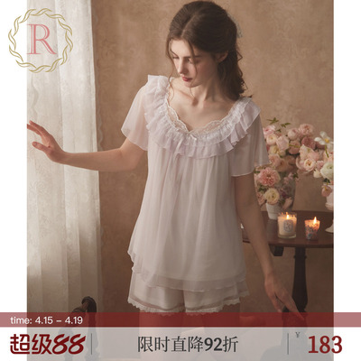 RoseTree公主风蕾丝荷叶领睡衣