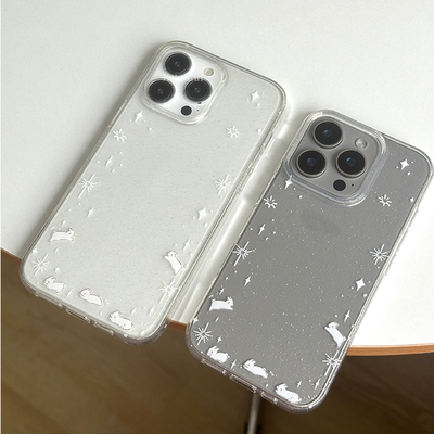 闪粉星星小兔银河小卡壳手机壳