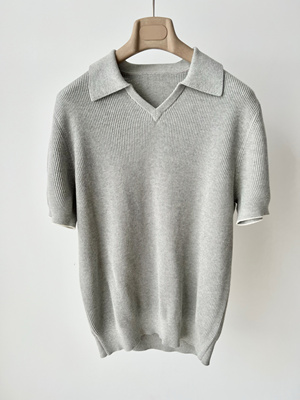 BC 男装  长绒棉英式罗纹针织v领马球衫 100%长绒棉
