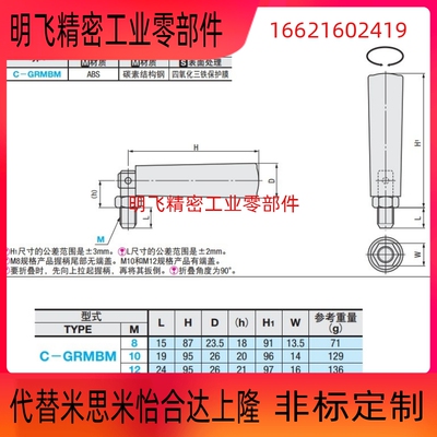 C-GRMBM8/10/12可折叠旋转握柄