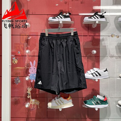 阿迪达斯男裤2024秋季新款透气速干跑步短裤运动休闲五分裤HR8725