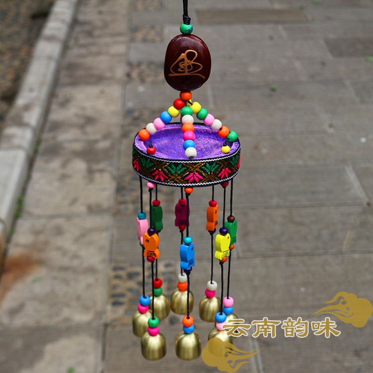 丽江民族特色手工艺平安豆8铜铃铛风铃挂饰小物件房间挂件装饰品