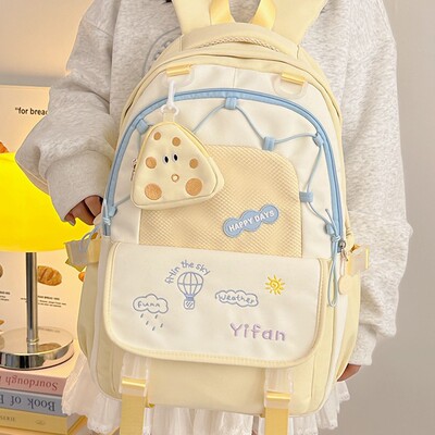 多巴胺书包初中女生可爱小学生背包ins小众不撞款大容量双肩包女