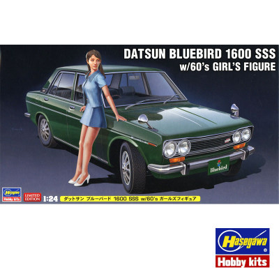 长谷川 1/24 DATSUN 蓝鸟 1600 SSS 带女孩模型 52277 sp477