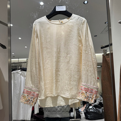 欧洲站春季新中式刺绣长袖上衣